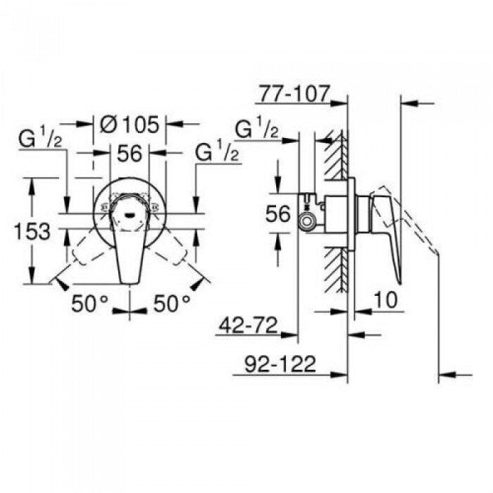 29040001 + 26358000 Potinkinis bidetta dušelio komplektas Grohe