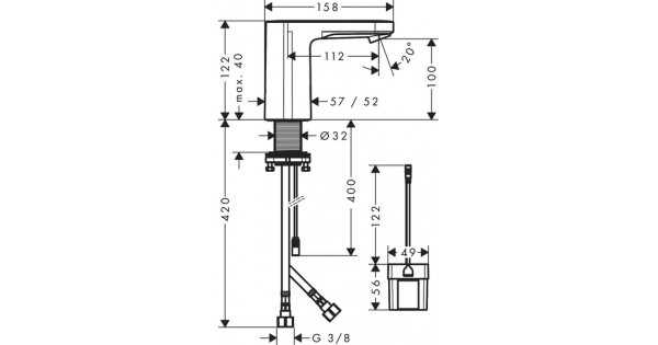 Sensorinis praustuvo maišytuvas Hansgrohe Vernis Blend, 71502000