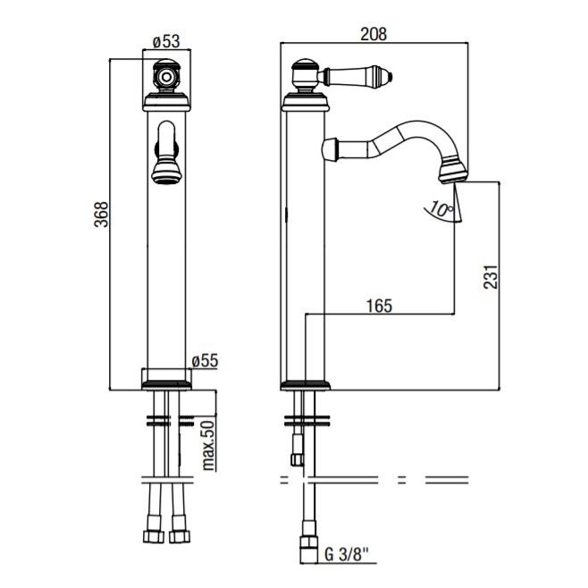 Alpi London aukštas praustuvo maišytuvas LO41477/S