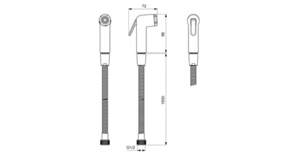 Ideal Standard bideta dušelis su 1500 mm metaline žarna